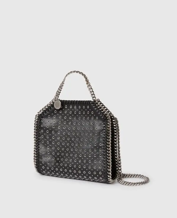 Stella McCartney Falabella Eyelet-studded Mini Tote Bag - Black