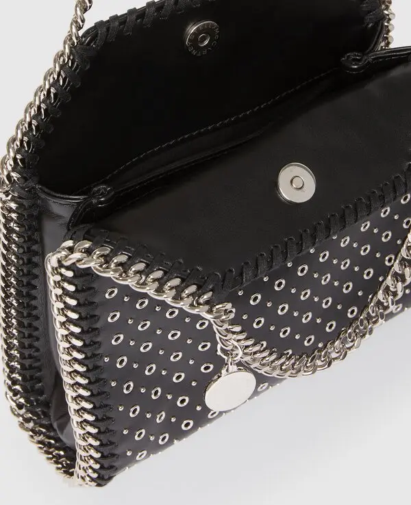 Stella McCartney Falabella Eyelet-studded Mini Tote Bag - Black