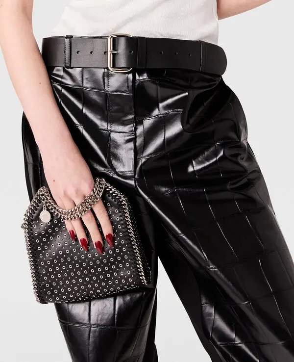 Stella McCartney Falabella Eyelet-studded Mini Tote Bag - Black