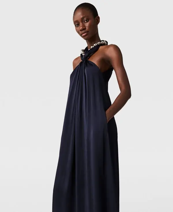 halter shift mini dress Priscilla Halter Keyhole Mini Dress | Tie-Up Halter Mini Dress main image 0