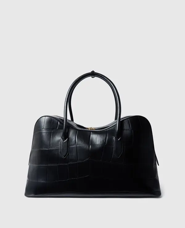 Stella McCartney Ryder Crocodile-embossed Weekender Bag - Black