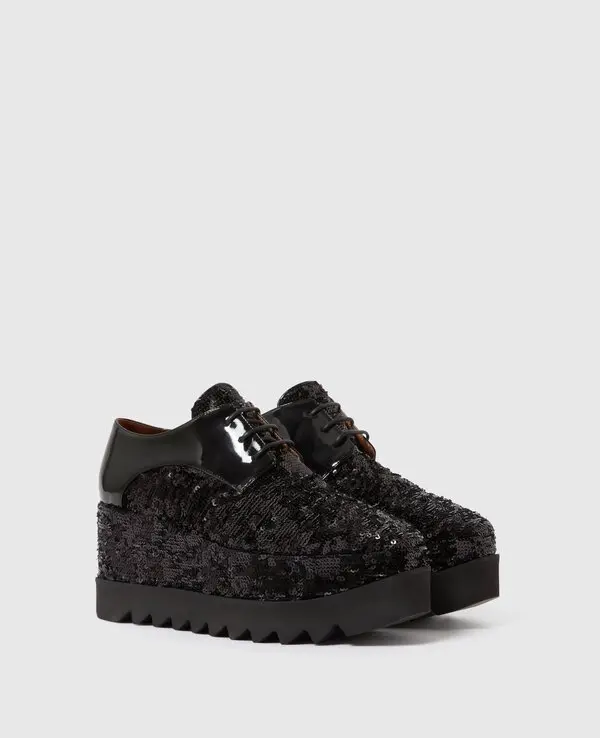 Stella McCartney Limited Edition Elyse Sequin Platforms - Black