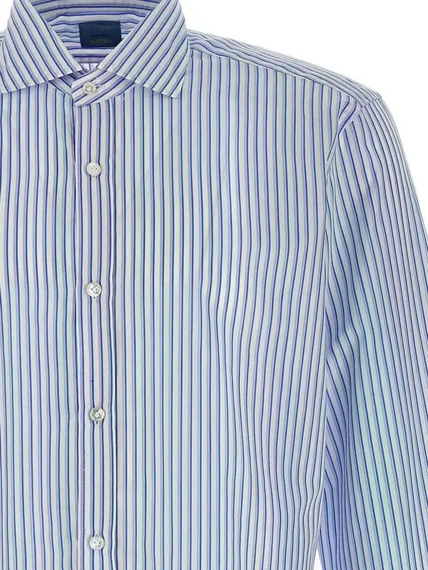 BARBA NAPOLI Striped Button-up Shirt