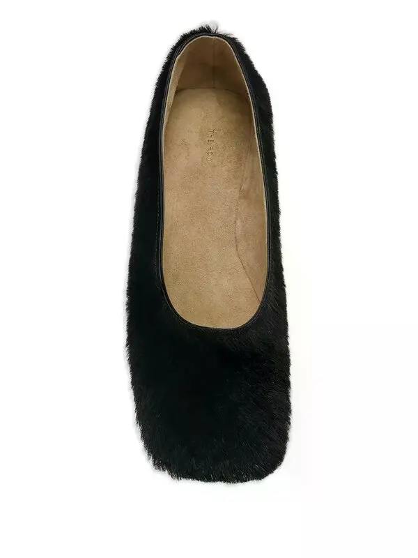 THE ROW Fur Ballet Flats - Black