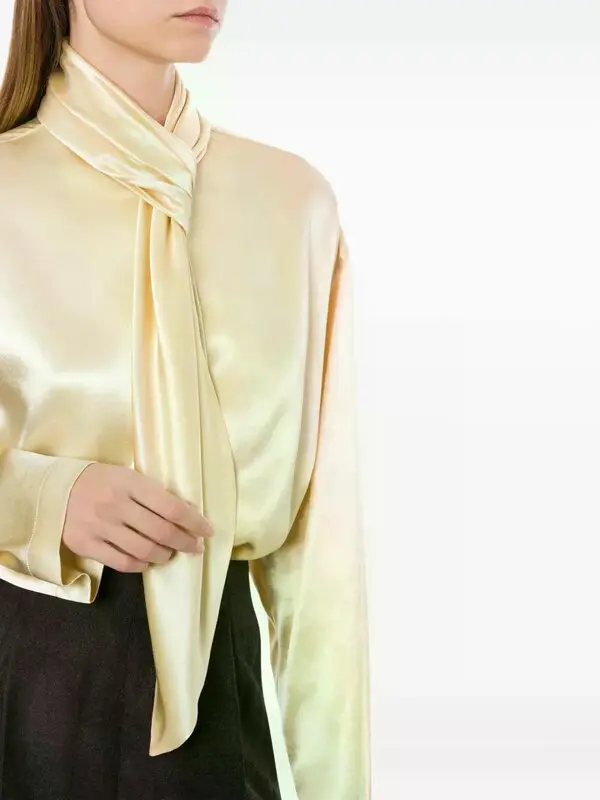 Alberta Ferretti Satin Blouse With Scarf