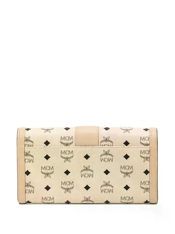 Mcm Large Tracy Monogram-pattern Wallet - Neutrals