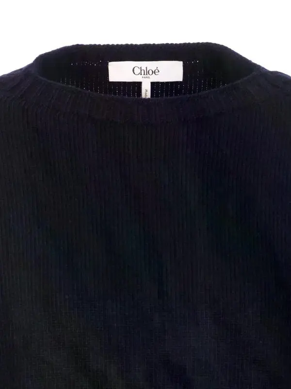 Chloé Crew-neck Patch-logo Sweater - Blue