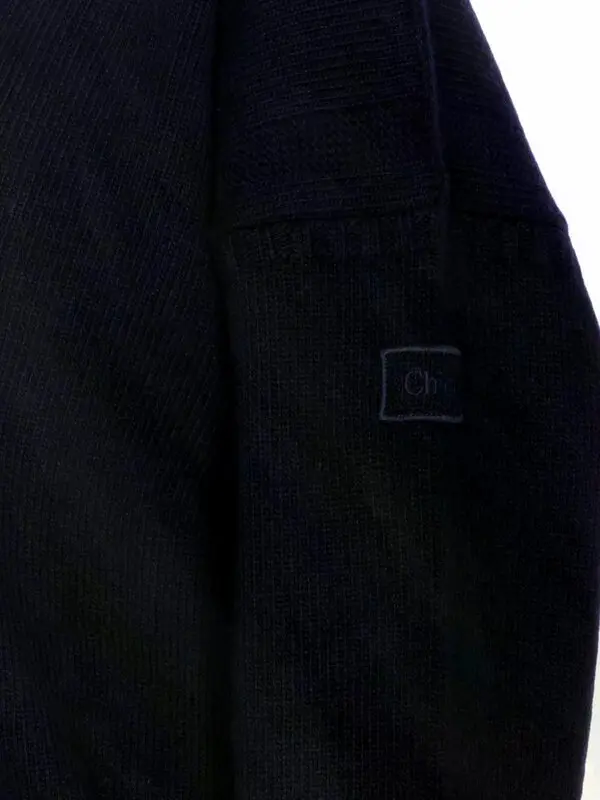 Chloé Crew-neck Patch-logo Sweater - Blue