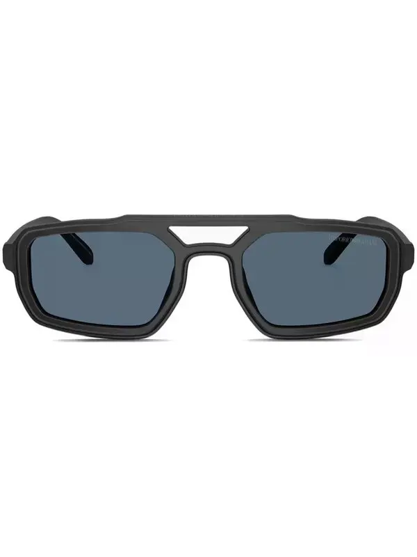 Emporio Armani Matte Rectangle Sunglasses - Black