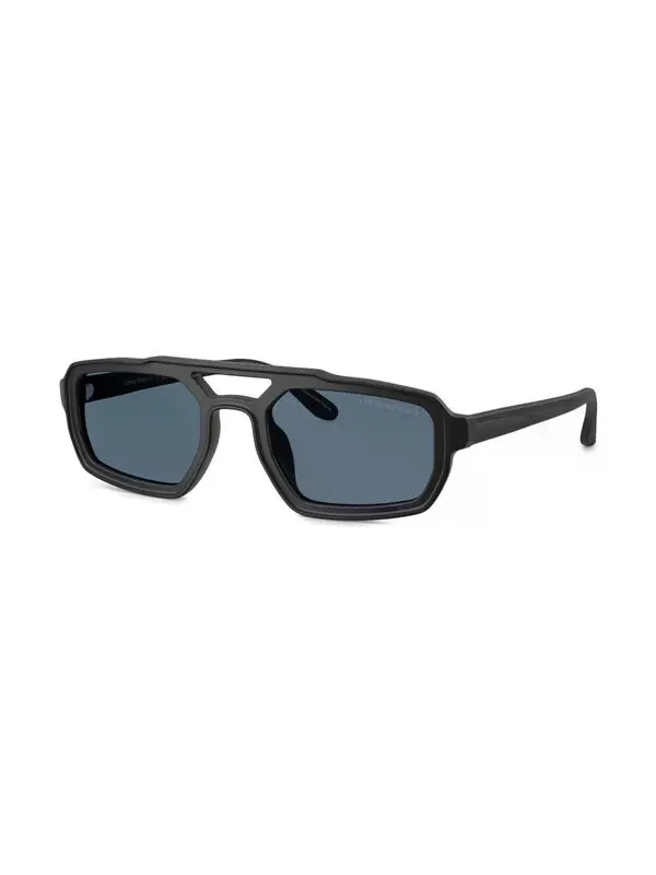 Emporio Armani Matte Rectangle Sunglasses - Black