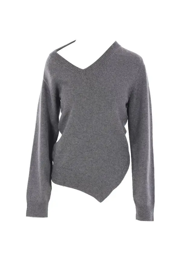 RÓHE Deconstructed Knit Sweater - Mid Grey Melange