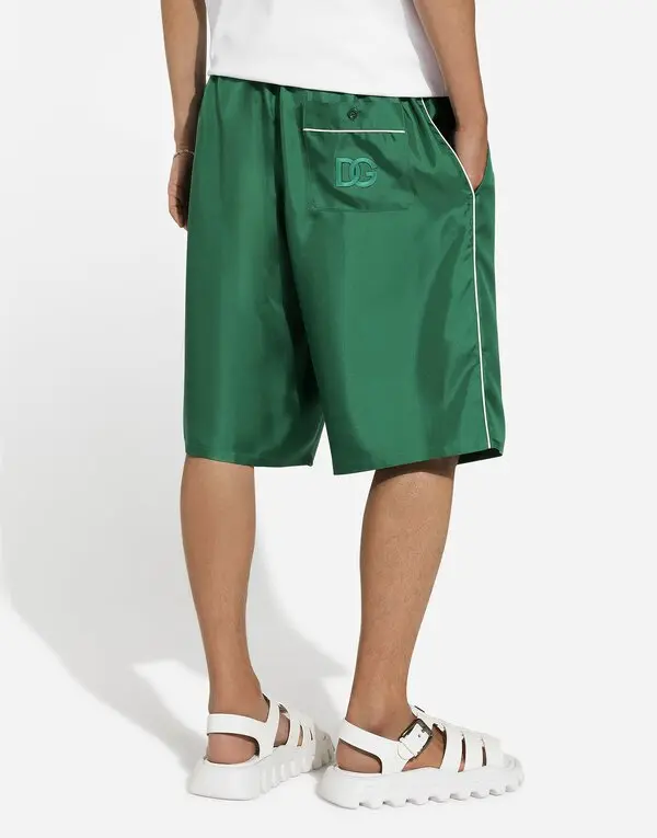Dolce & Gabbana Embroidered Silk Jogging Shorts - Multicolor