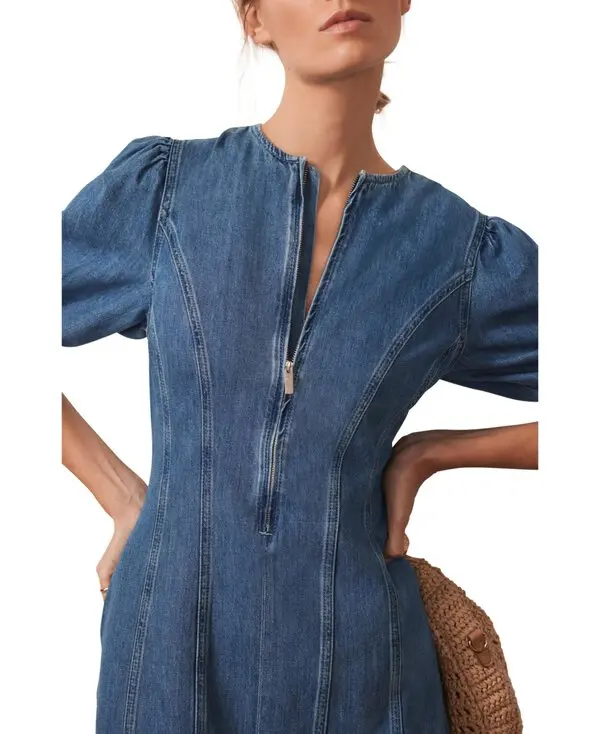Mint Velvet Denim Zip Midi Dress