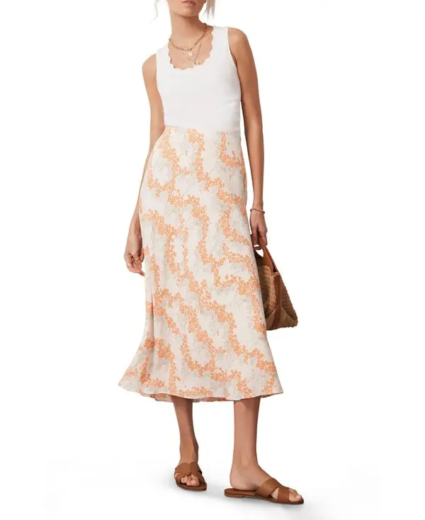 Mint Velvet Printed Midi Slip Skirt