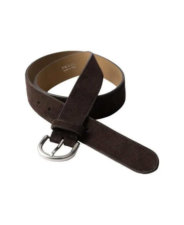 Prada Suede Belt - Brown