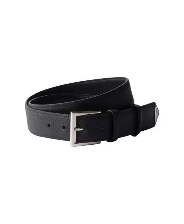 Prada Saffiano Leather Belt - Black