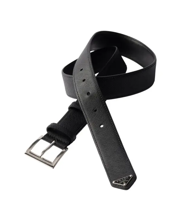 Prada Saffiano Leather Belt - Black