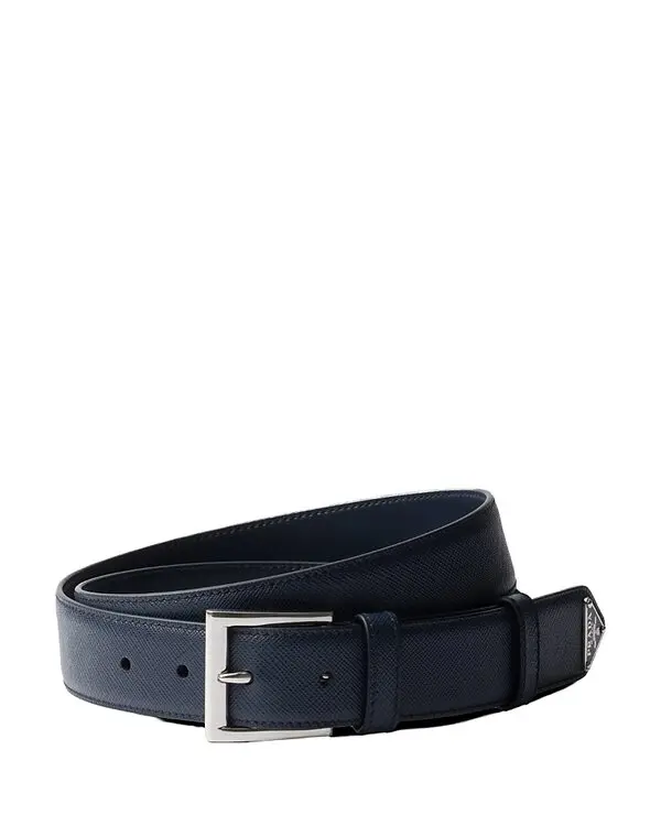 Prada Saffiano Leather Belt - Blue
