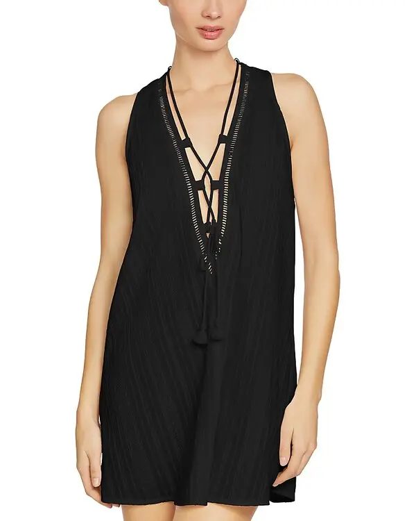 Robin Piccone Michel Lace-up Tunic Dress - Black