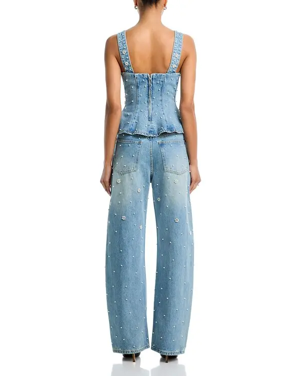 Steve Madden Fiorella Embellished Denim Top