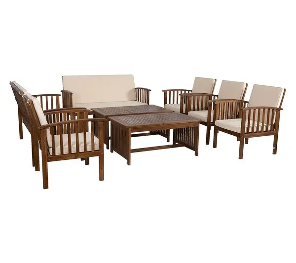 LINON Home Caneel 8-piece Outdoor Chat Set - One-color