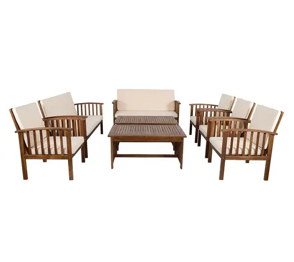 LINON Home Caneel 8-piece Outdoor Chat Set