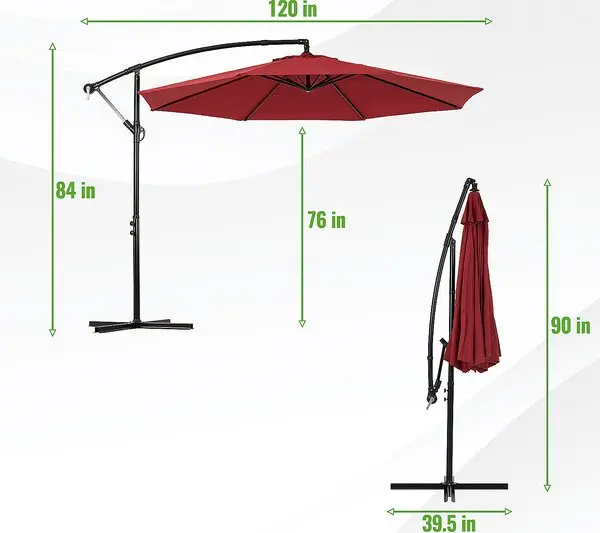 BACKYARD EXPRESSIONS 10ft Offset Hanging Patio Umbrella