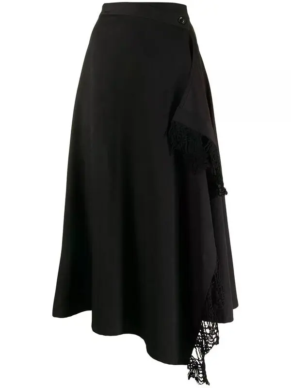 Y’s Drape Detail Flared Skirt