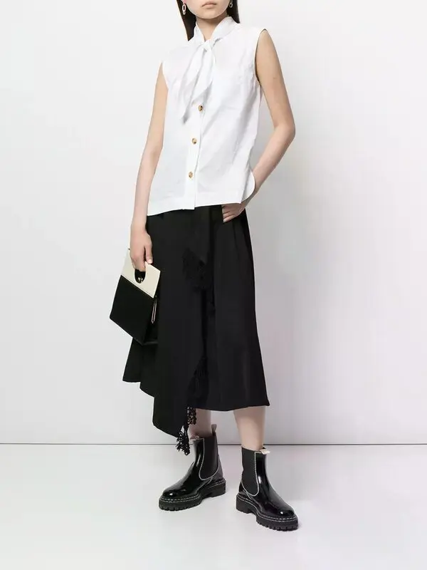 Y’s Drape Detail Flared Skirt