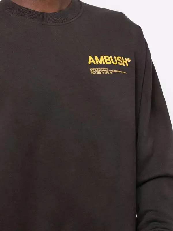 AMBUSH Logo-print Long-sleeve Sweatshirt - Brown
