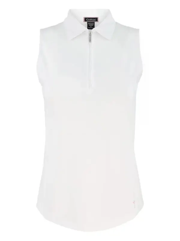 GOLFTINI Sleeveless Zip-neck Polo Top