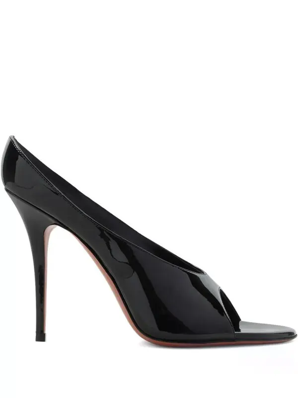 Amina Muaddi 105mm Leather Heeled Sandals