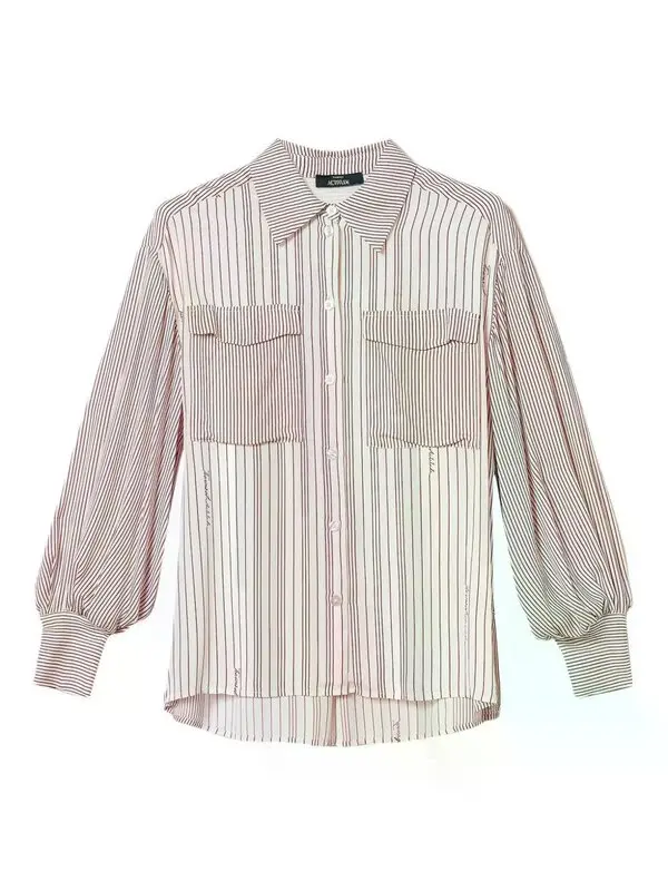 TWINSET Striped Puff-sleeve Shirt
