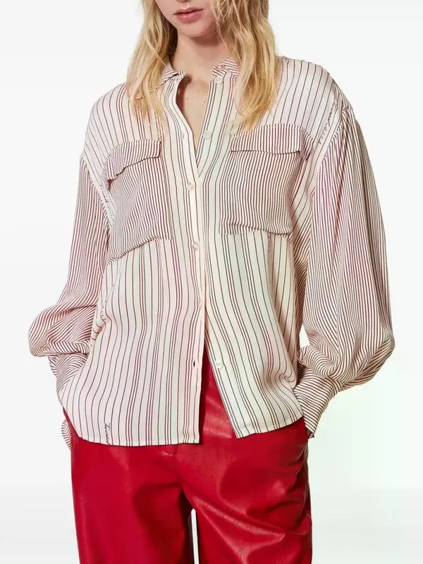 TWINSET Striped Puff-sleeve Shirt