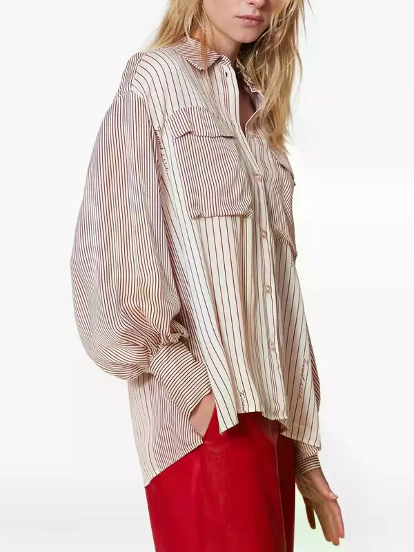 TWINSET Striped Puff-sleeve Shirt