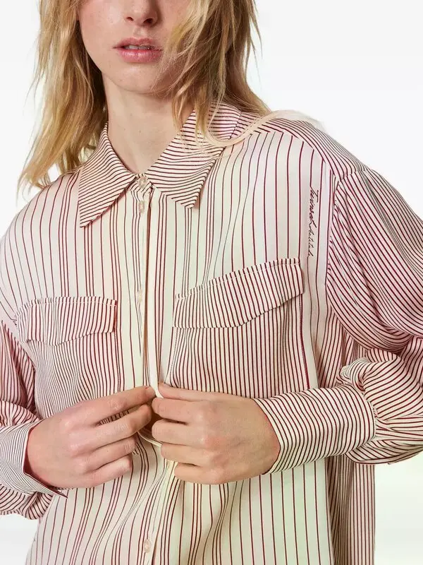TWINSET Striped Puff-sleeve Shirt