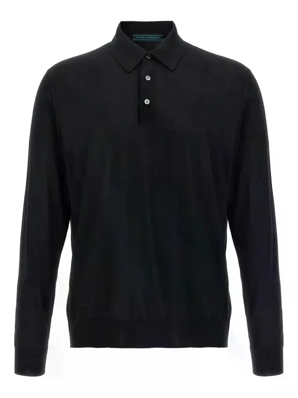 Kiton Long-sleeved Wool Polo Shirt
