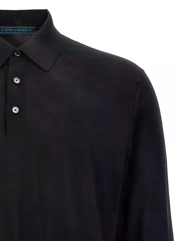 Kiton Long-sleeved Wool Polo Shirt