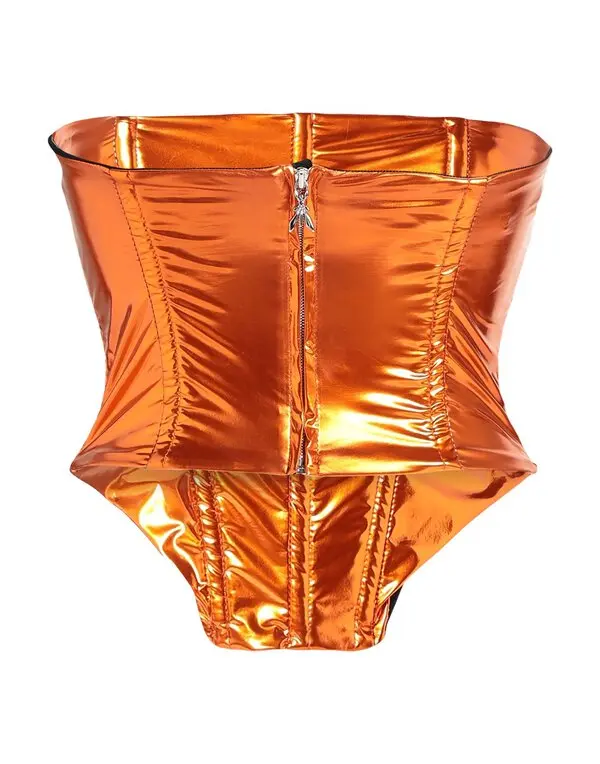 PATRIZIA PEPE SERA Metallic Coated Corset Top