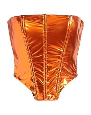 PATRIZIA PEPE SERA Metallic Coated Corset Top - Rust