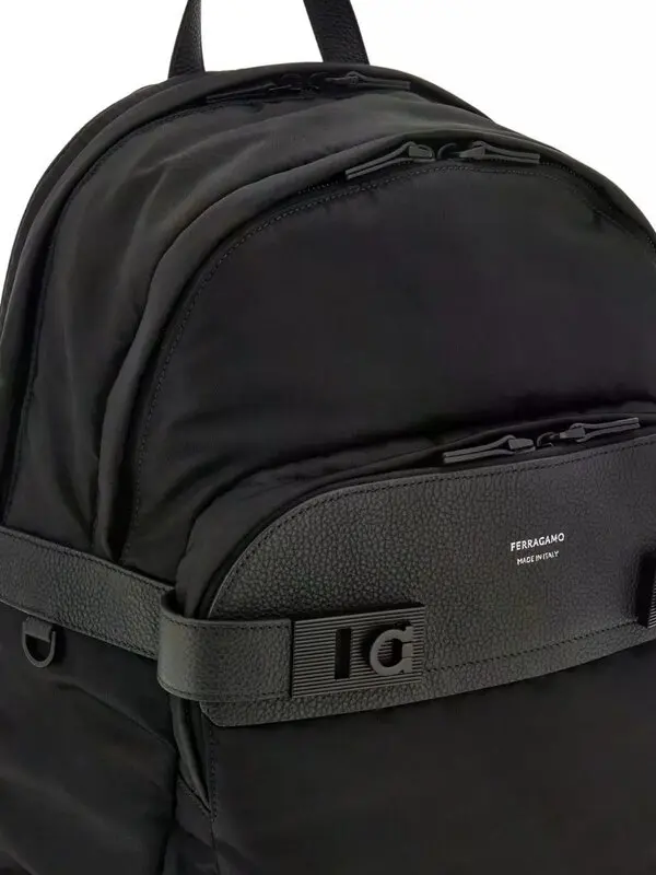 FERRAGAMO Leather-trim Backpack