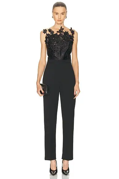 Oscar De La Renta Strapless Jumpsuit - Black