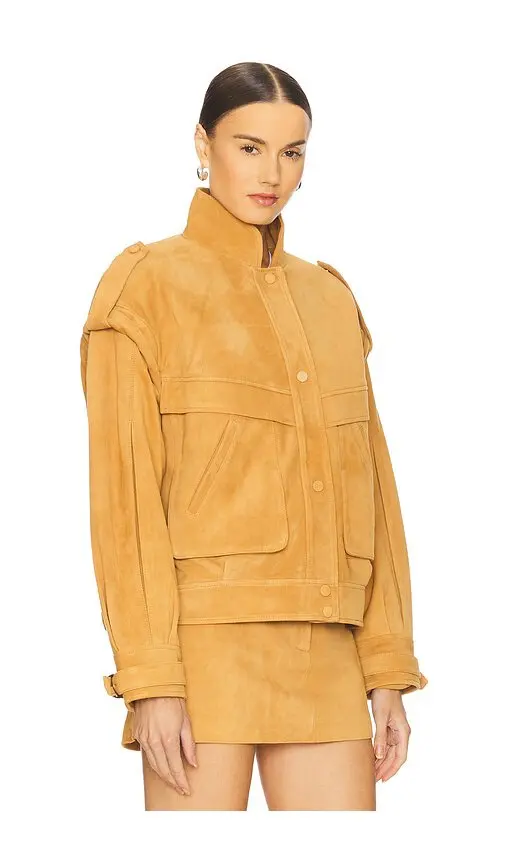 AEXAE Leather Suede Oversized Jacket