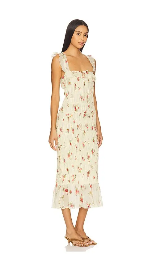 Tularosa Esmie Midi Dress In Print - Lemon