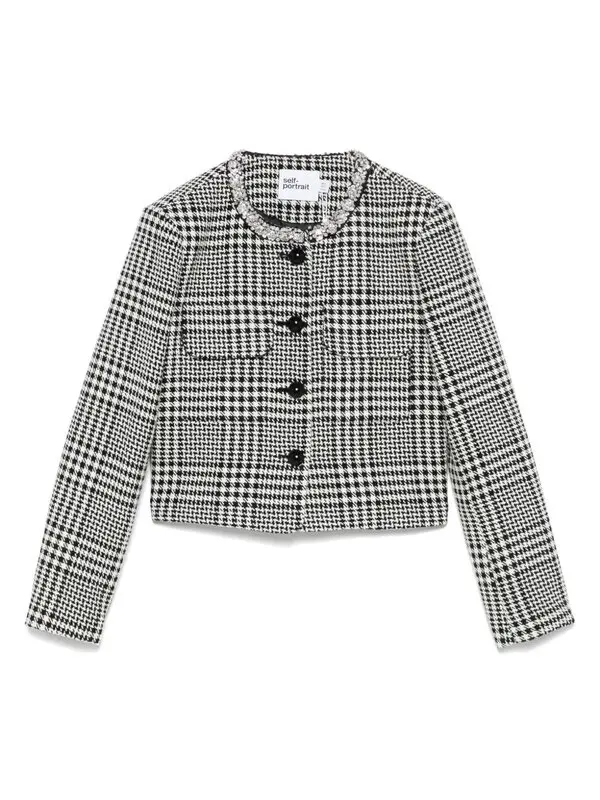SELF-PORTRAIT Wool-blend Checked Jacket
