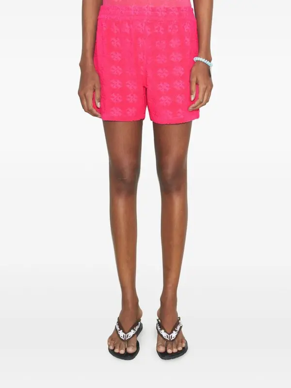 Tory Burch Cotton Logo Shorts - Fuchsia