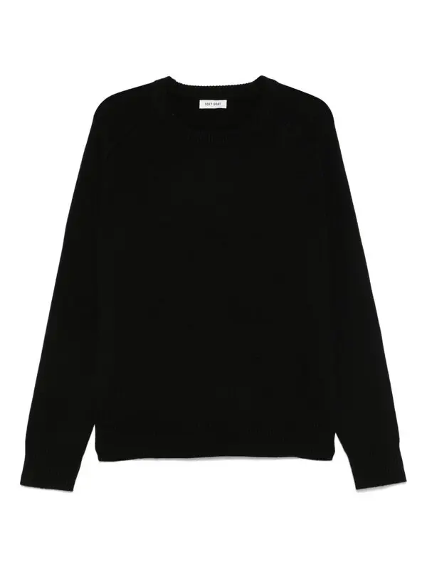 Soft Goat Cashmere Boyfriend Crewneck Jumper - Black