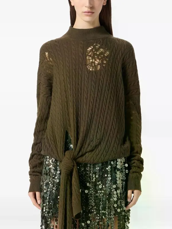 Blumarine Tie-detailed Sweater - Green
