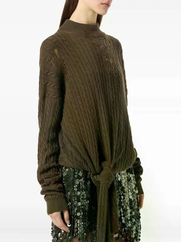 Blumarine Tie-detailed Sweater - Green