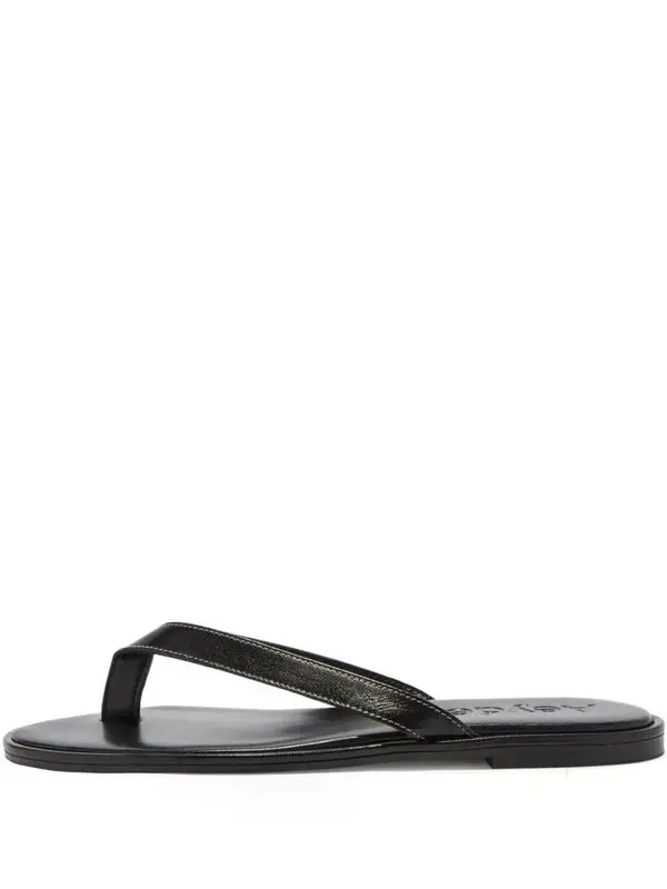 AeydĒ Melody Leather Thong Sandals - Black